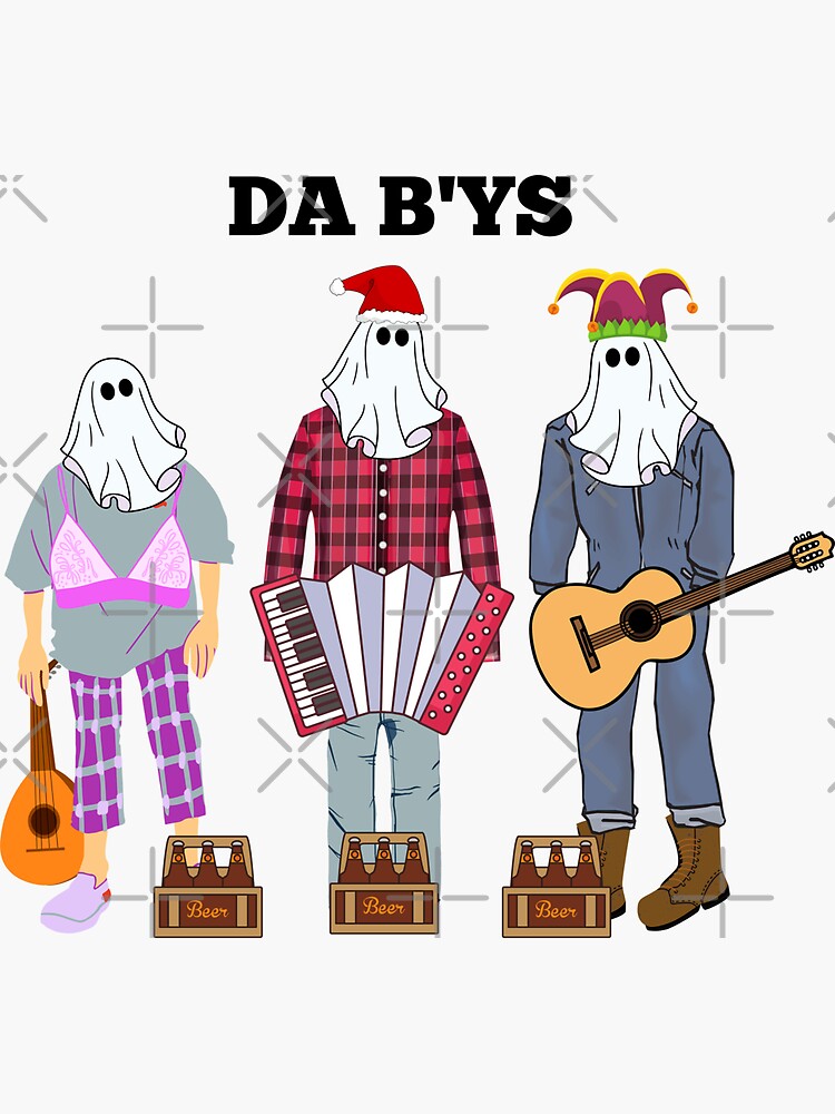 "Da B'ys, musical mummers" Sticker for Sale by Dreamingnewfie | Redbubble