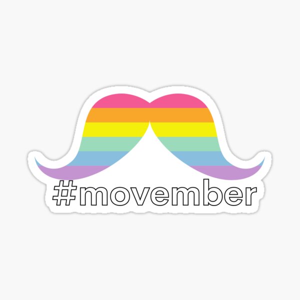 "#Movember LGBT" Sticker by JosTees96 | Redbubble