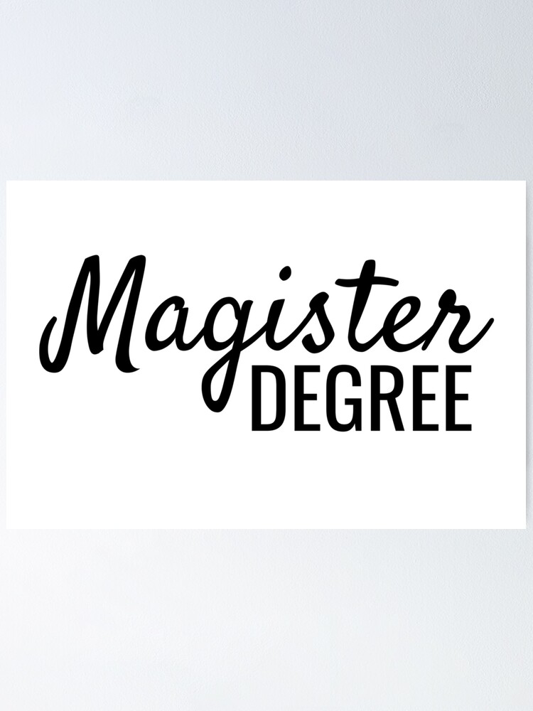 "Magister Degree Block and Cursive University Text Design" Poster by ...