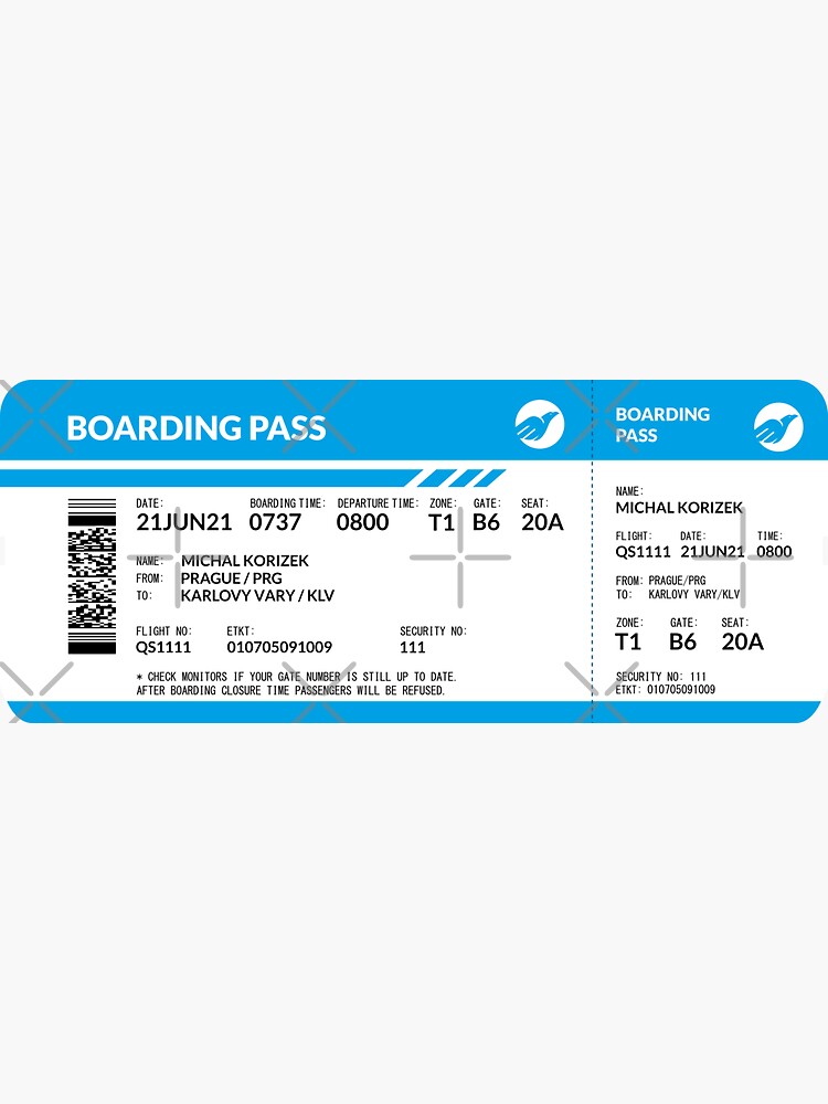 "Boarding Pass 4000x1660 MKK" Sticker by twgcrazy | Redbubble