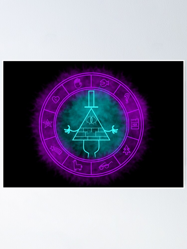 "Bill Cipher symbol Blue/green/purple" Poster for Sale by wyrneck ...
