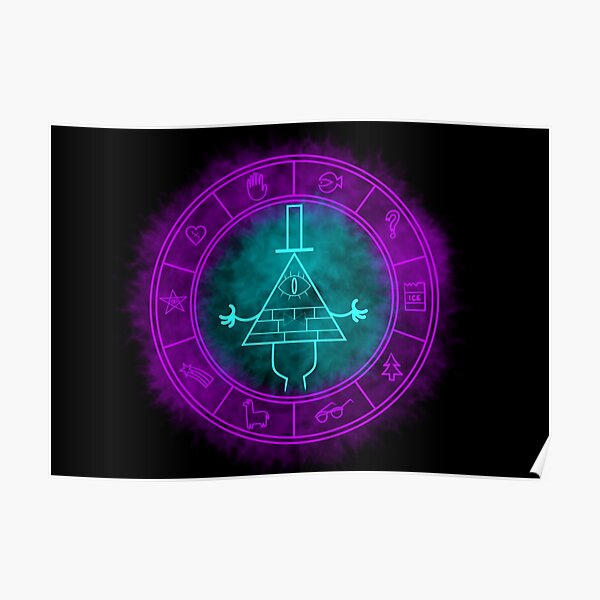 "Bill Cipher symbol Blue/green/purple" Poster for Sale by wyrneck ...