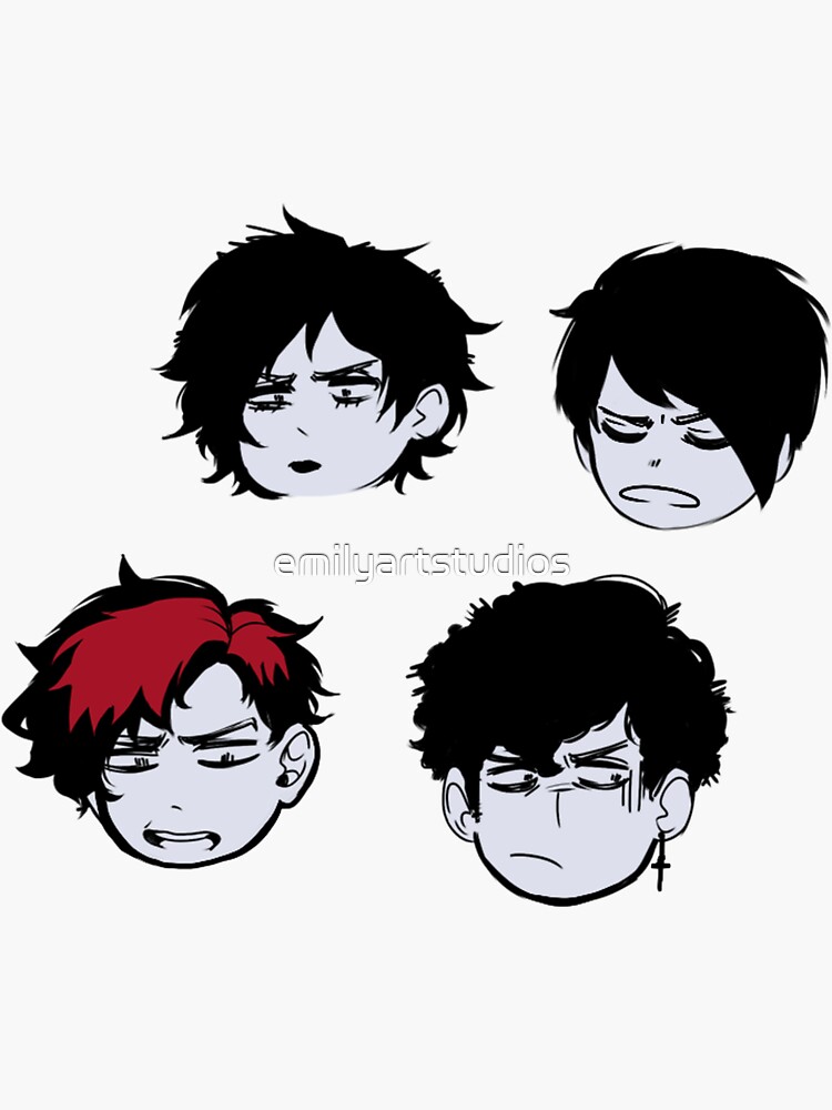 "Calm! (Goth kids 1 B)" Sticker for Sale by emilyartstudios | Redbubble