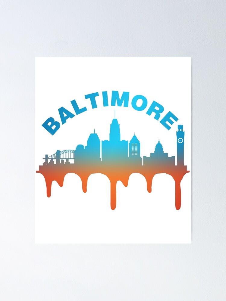 "Baltimore City Skyline Landmark " Poster for Sale by PrintNJoy | Redbubble