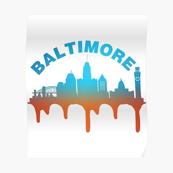 "Baltimore City Skyline Landmark " Poster for Sale by PrintNJoy | Redbubble