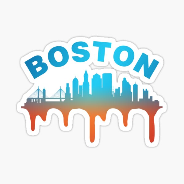 "Boston City Skyline Landmark" Sticker by PrintNJoy | Redbubble