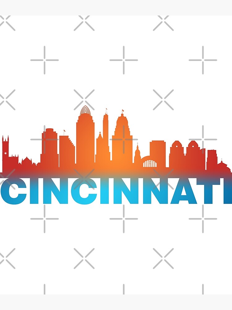 "Cincinnati City Skyline Landmark" Poster for Sale by PrintNJoy | Redbubble