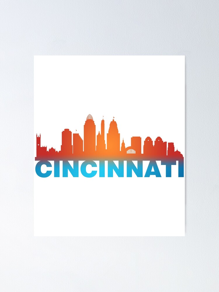 "Cincinnati City Skyline Landmark" Poster for Sale by PrintNJoy | Redbubble