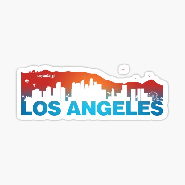 "Los Angeles City Skyline Landmark" Sticker for Sale by PrintNJoy ...