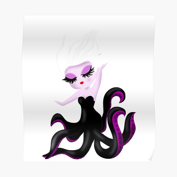 "Chibi Ursula- inspired Sea Witch " Poster for Sale by varietyhour ...