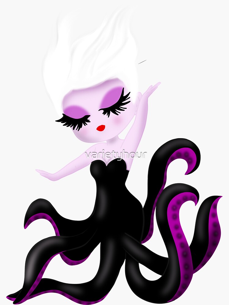 "Chibi Ursula- inspired Sea Witch " Sticker for Sale by varietyhour ...