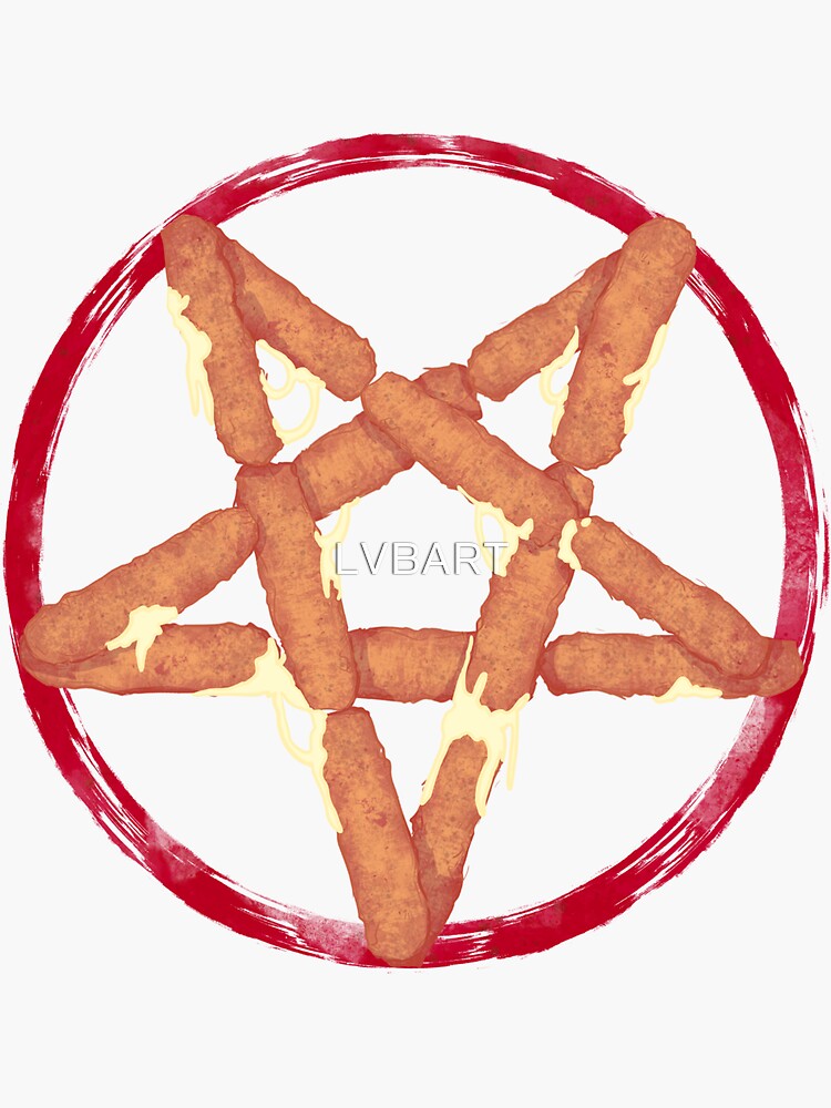 "Cheese Stick Pentagram" Sticker for Sale by LVBART | Redbubble