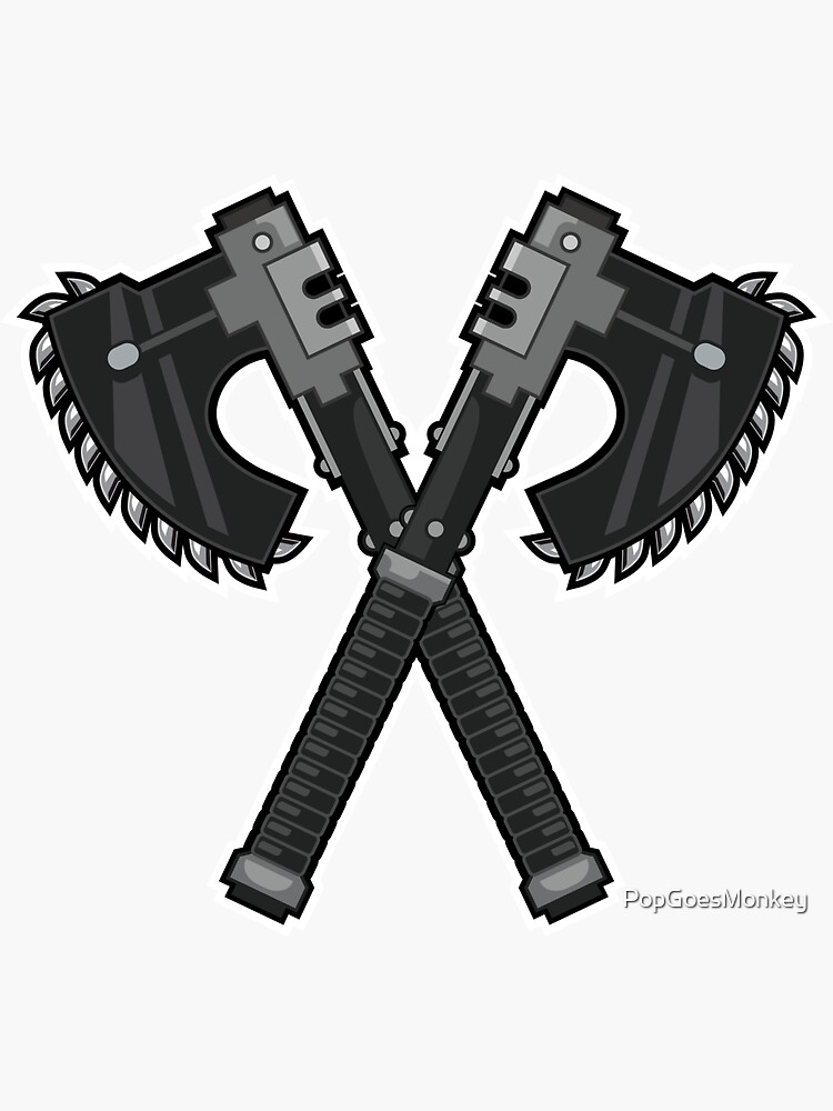 "Crossed Chain Axes" Sticker for Sale by PopGoesMonkey | Redbubble