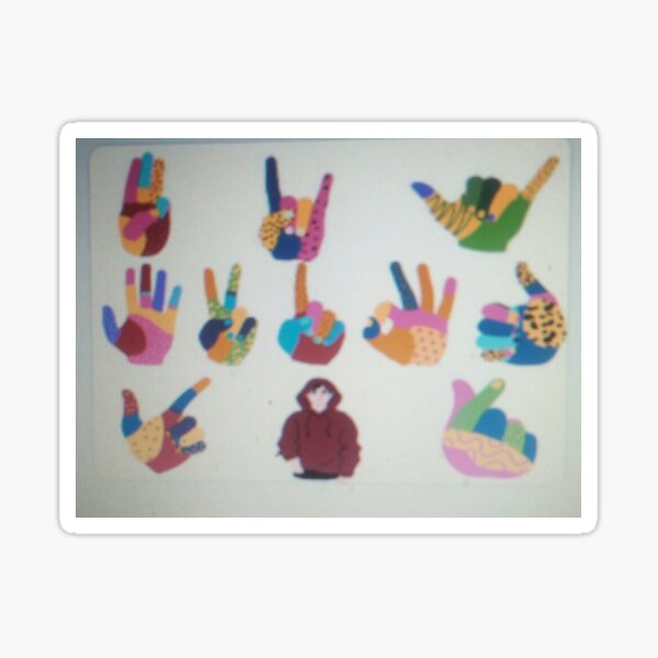 "HAND SIGNS" Sticker by MajesticMabeeka | Redbubble