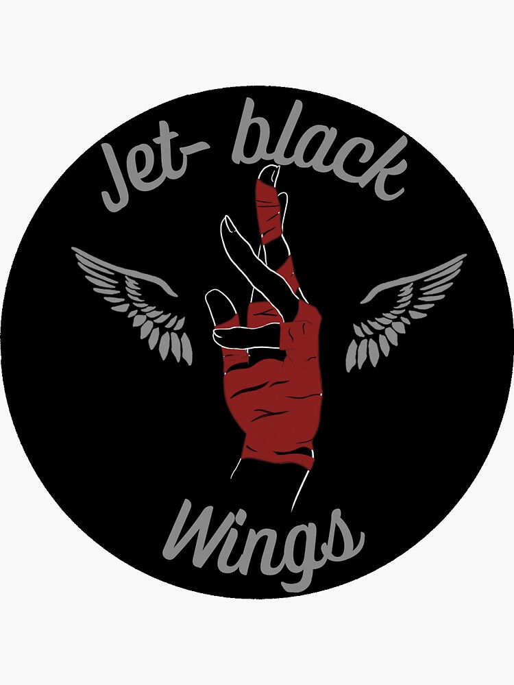 "Jet Black Wings" Sticker for Sale by bellabeauxpeep | Redbubble