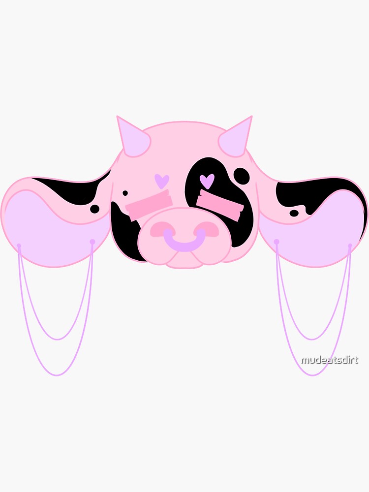 "pastel goth cow" Sticker for Sale by mudeatsdirt | Redbubble