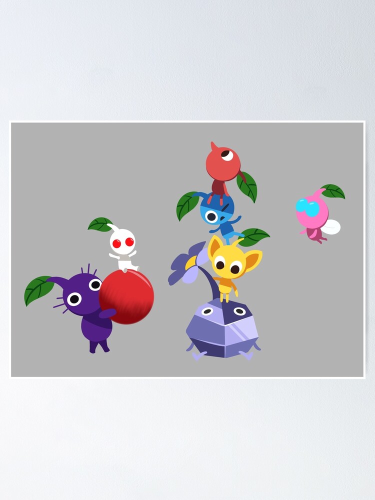 Póster «PIKMIN - Collage de personajes (en gris)» de ThePawsitives ...
