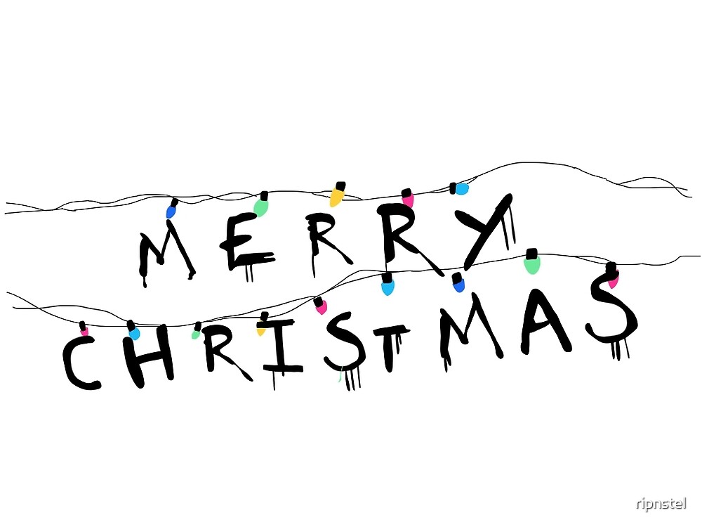 "merry christmas stranger things" by ripnstel | Redbubble