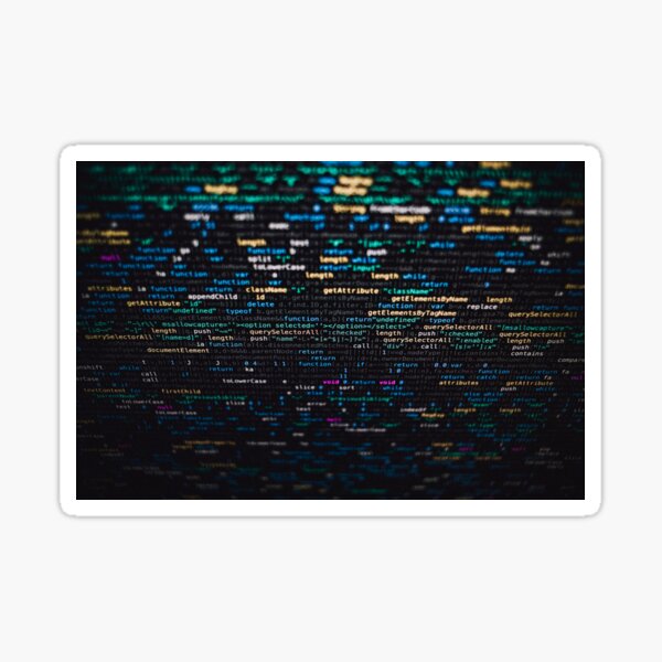 "Software Developer Programming Code on Black Background" Sticker for ...