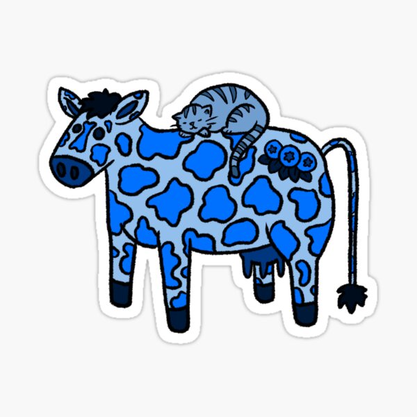 "Blueberry Cow " Sticker for Sale by AvianBean | Redbubble