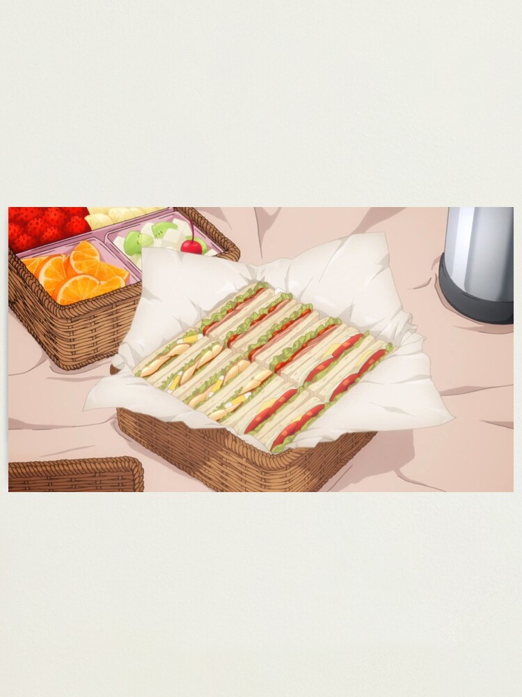 "Anime foods- sandwich, picnic foods, fruit, bento" Photographic Print ...