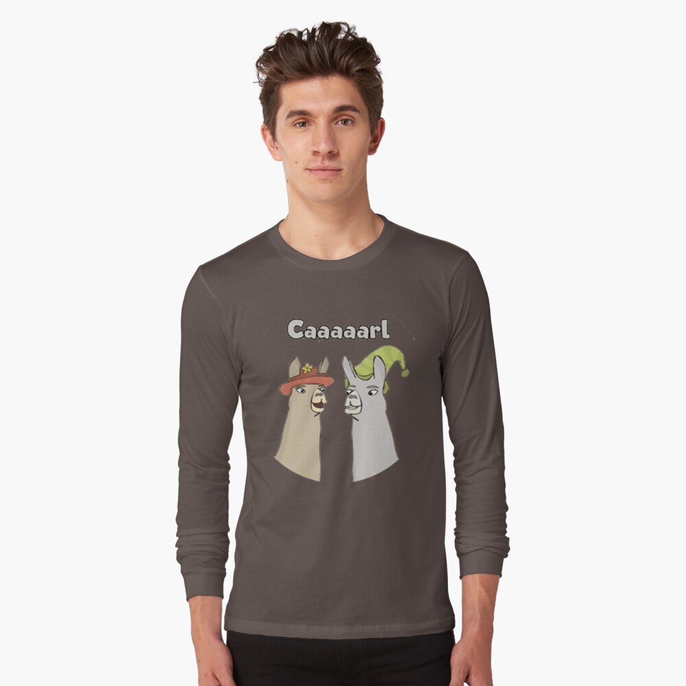 "Llamas with Hats - Caaaarl" Essential T-Shirt for Sale by Jclee4 ...