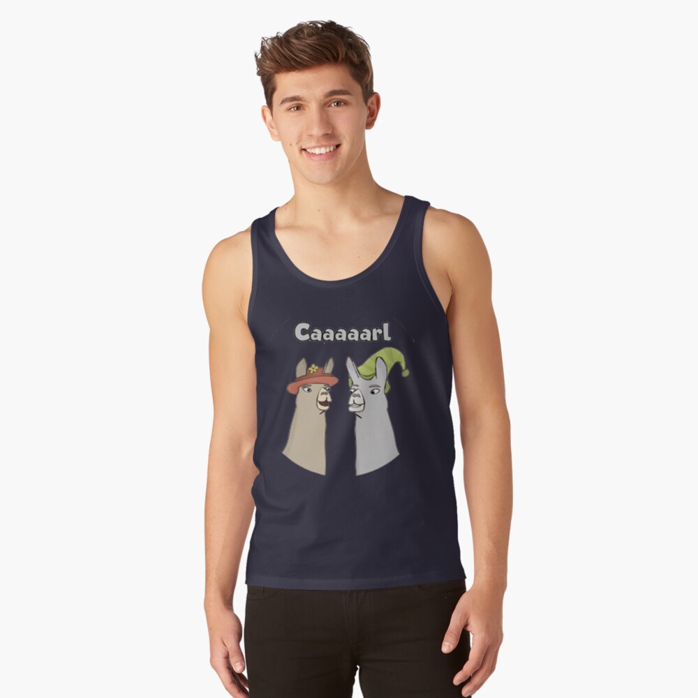 "Llamas with Hats - Caaaarl" Essential T-Shirt for Sale by Jclee4 ...