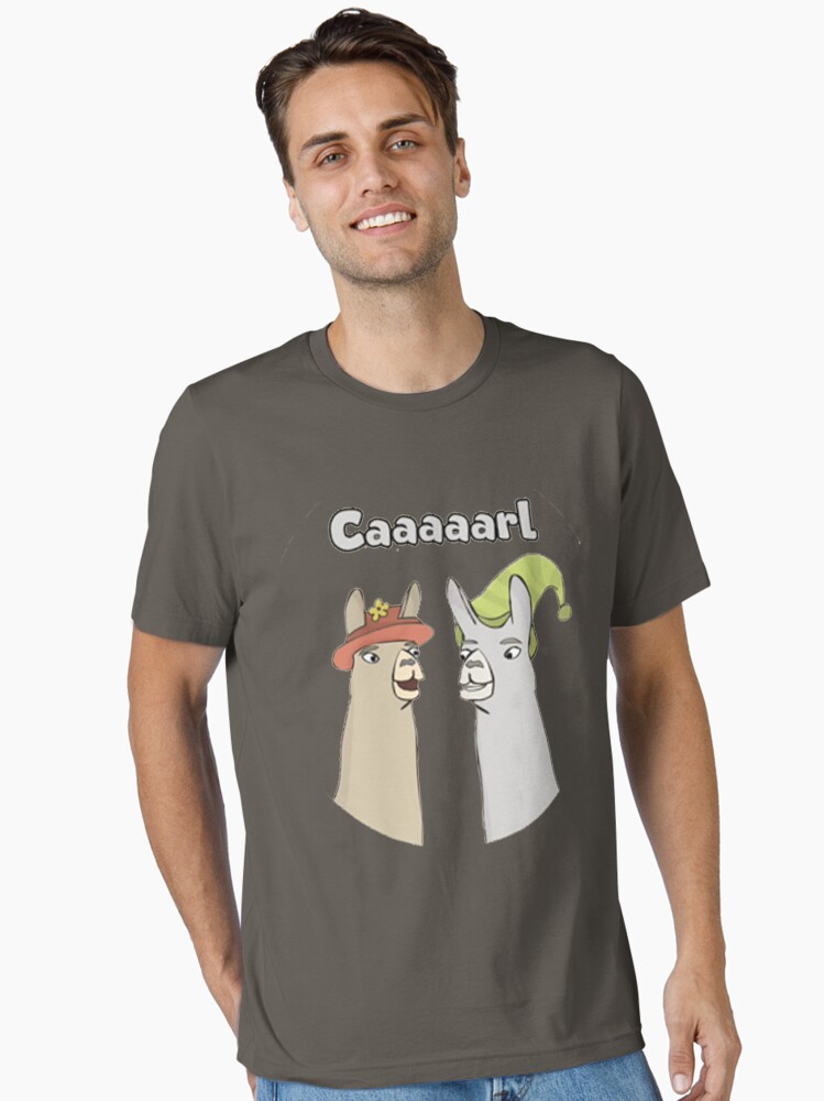 "Llamas with Hats - Caaaarl" Essential T-Shirt for Sale by Jclee4 ...