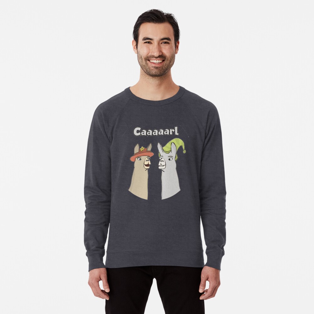 "Llamas with Hats - Caaaarl" Essential T-Shirt for Sale by Jclee4 ...