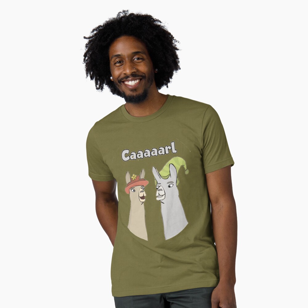 "Llamas with Hats - Caaaarl" Essential T-Shirt for Sale by Jclee4 ...