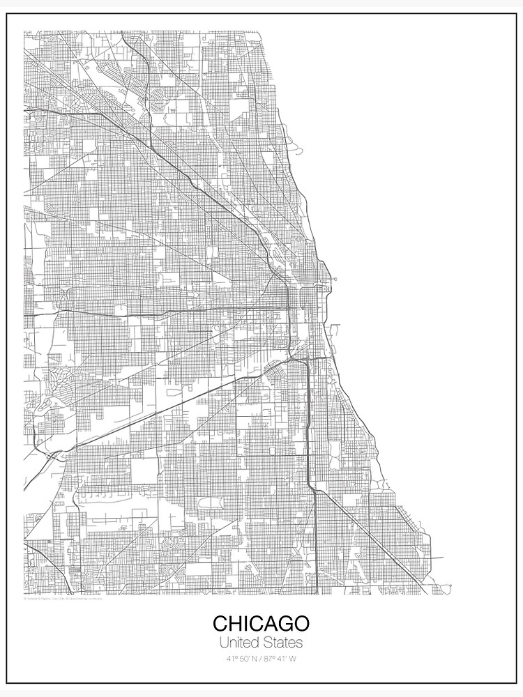 "Chicago Minimalist Map" Art Print for Sale by resfeber | Redbubble