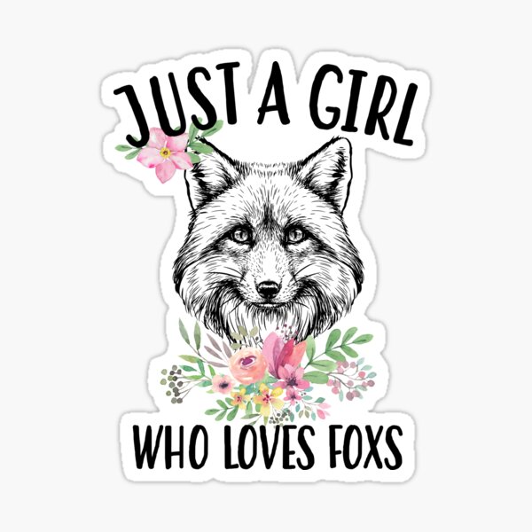 "Fox Floral Drawing" Sticker by CarolynStore | Redbubble