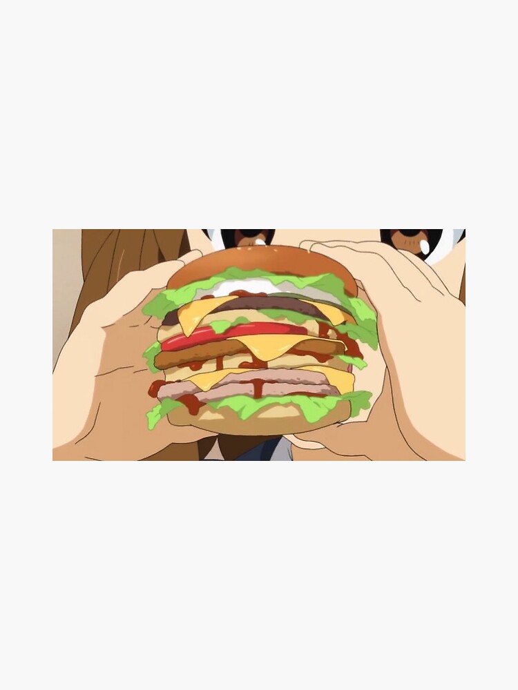 "Hamburger- anime burger, fast food, burger, animation" Sticker for ...