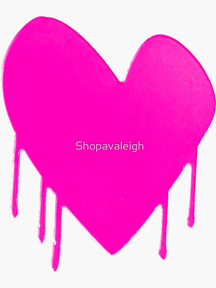 "Hot pink dripping heart" Sticker by Shopavaleigh | Redbubble
