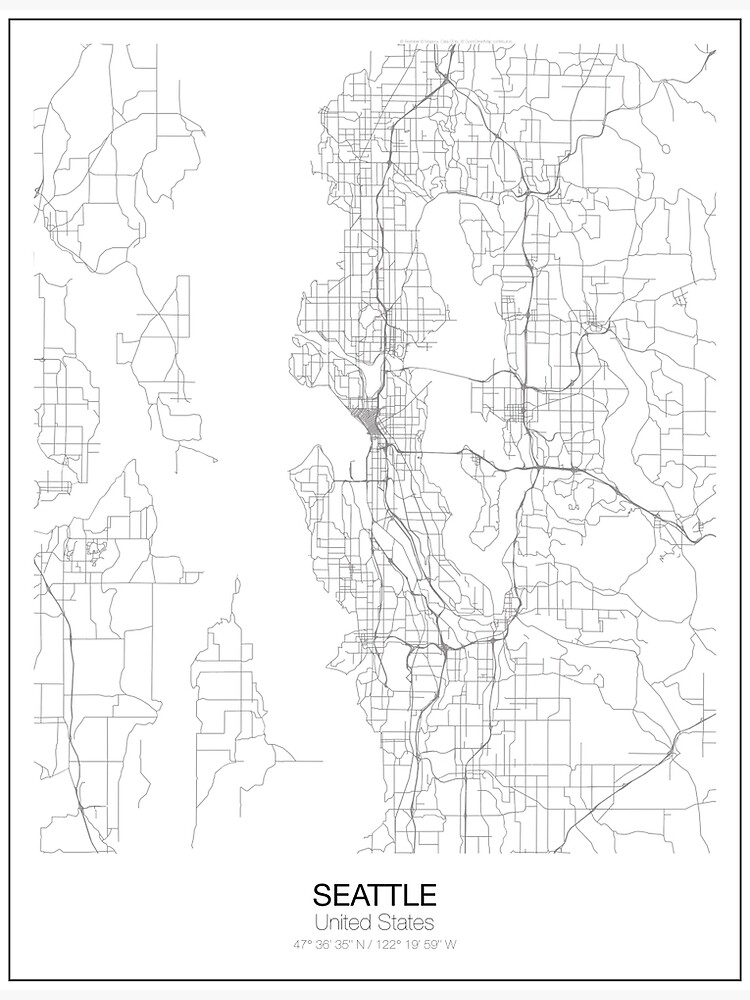 "Seattle Minimalist Map" Art Print for Sale by resfeber | Redbubble
