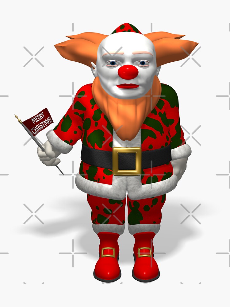 "Weird Santa Claus Clown" Sticker for Sale by Mythos57 | Redbubble