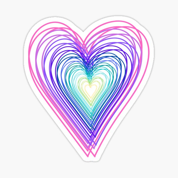 "Nested Electric Hearts" Sticker by StudioShiloh | Redbubble