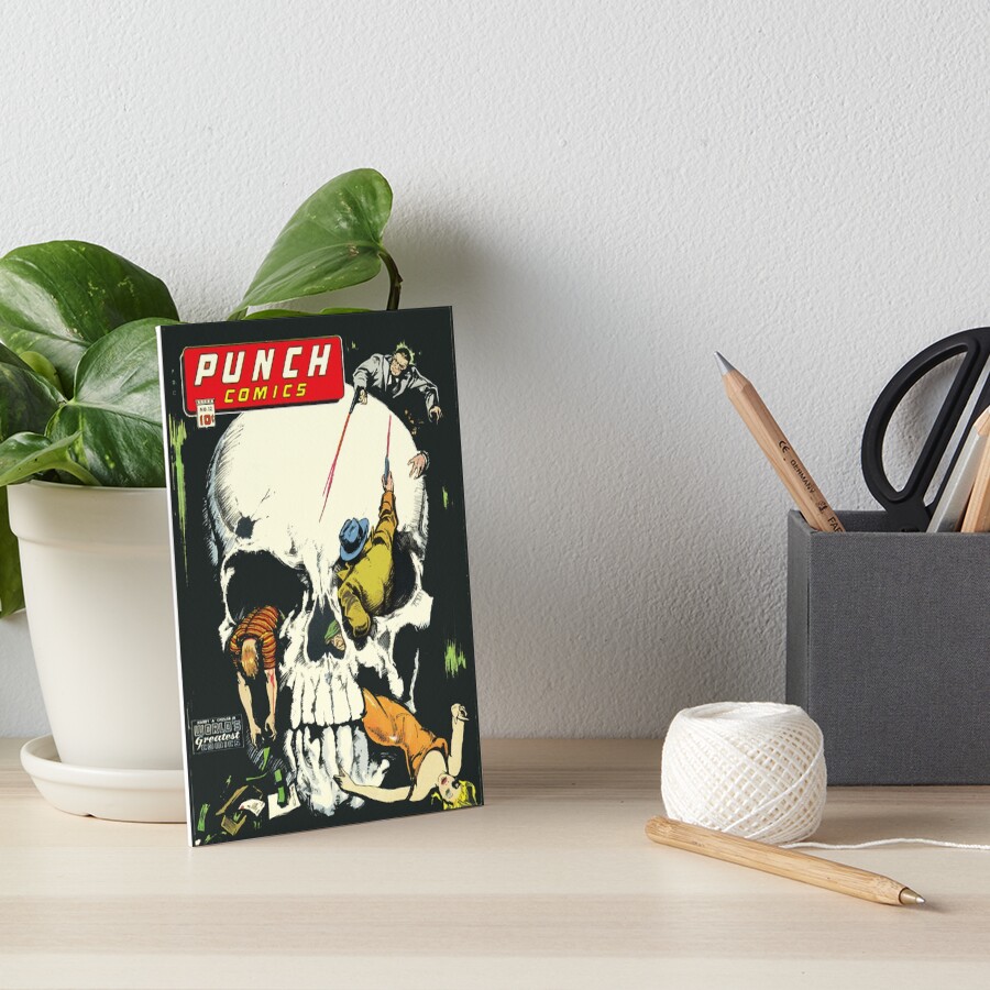 "Punch Comics 12 Skull Cover Vintage 50s pulp detective art" Art Board ...