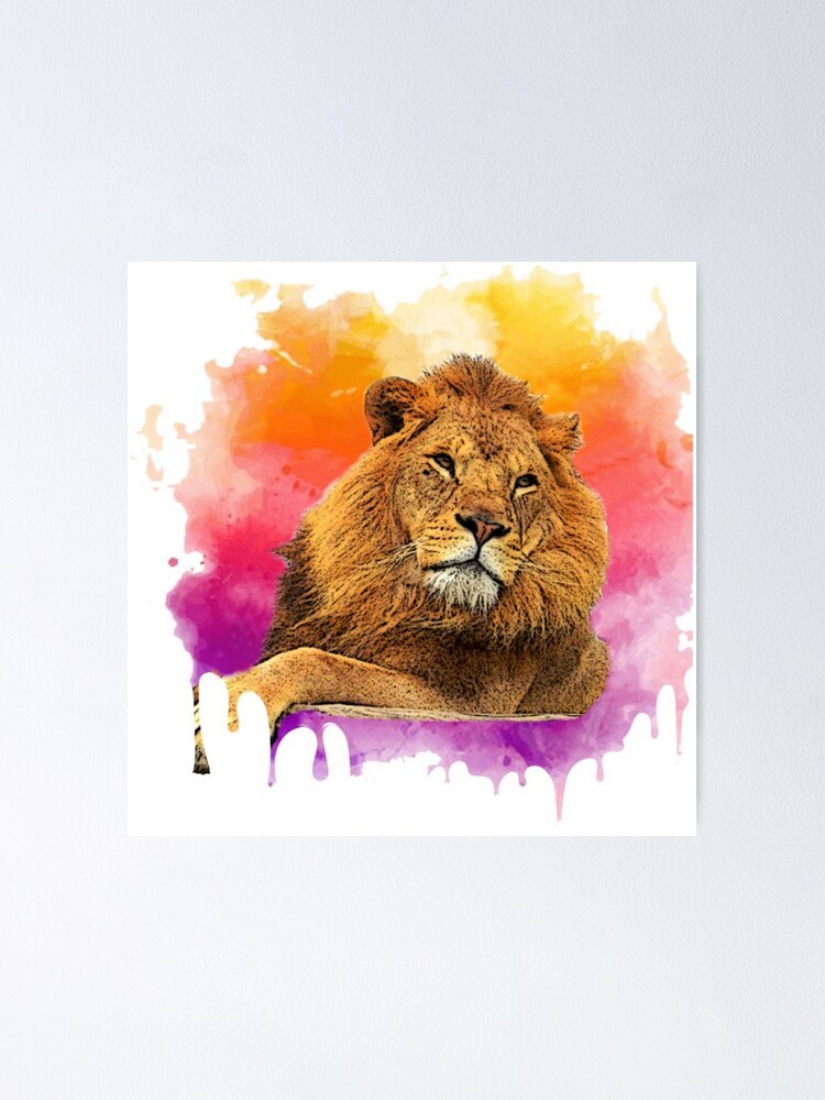 "lion drip" Poster for Sale by MGphotoart | Redbubble