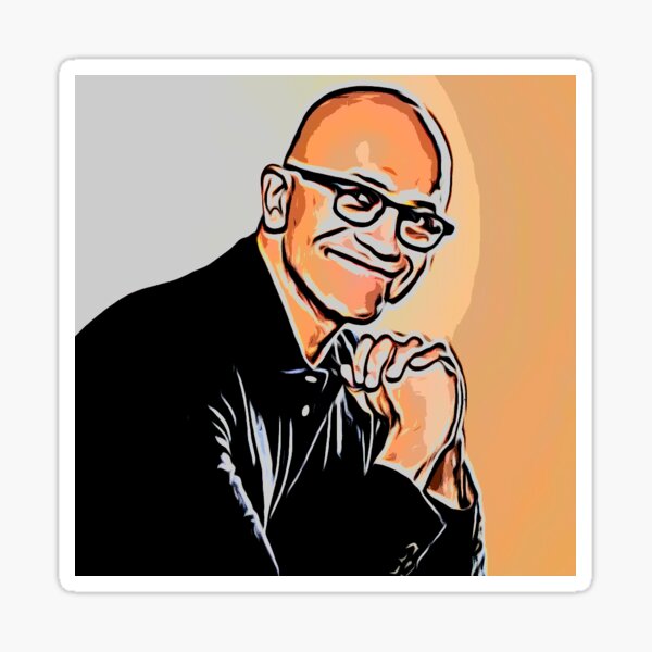 "Portrait of Satya Nadella" Sticker for Sale by Lspa | Redbubble