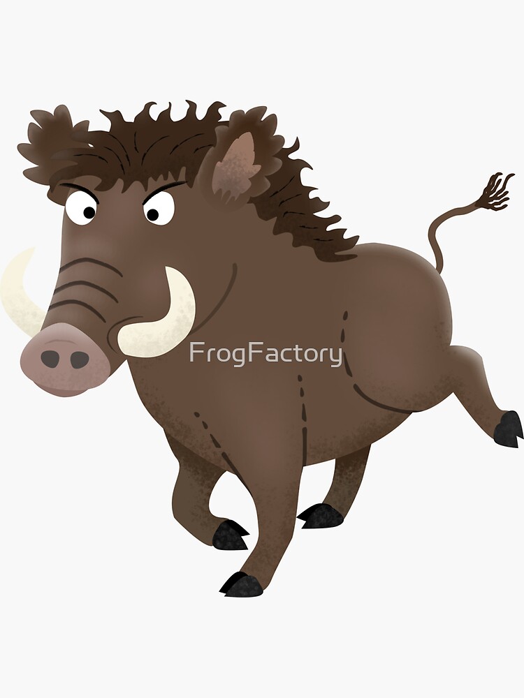 "Lustige Wildschwein-Razorback-Cartoon-Illustration" Sticker von ...