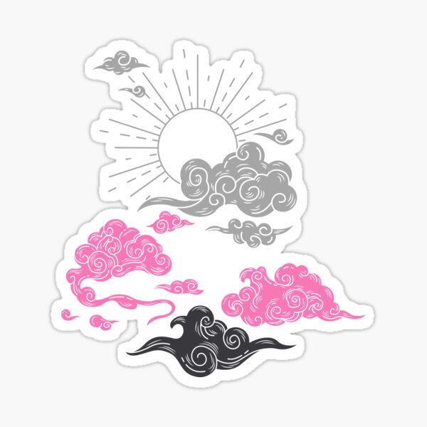 "Sun and Clouds Demi Girl. Demigirl Pride" Sticker by ClimbingTees ...