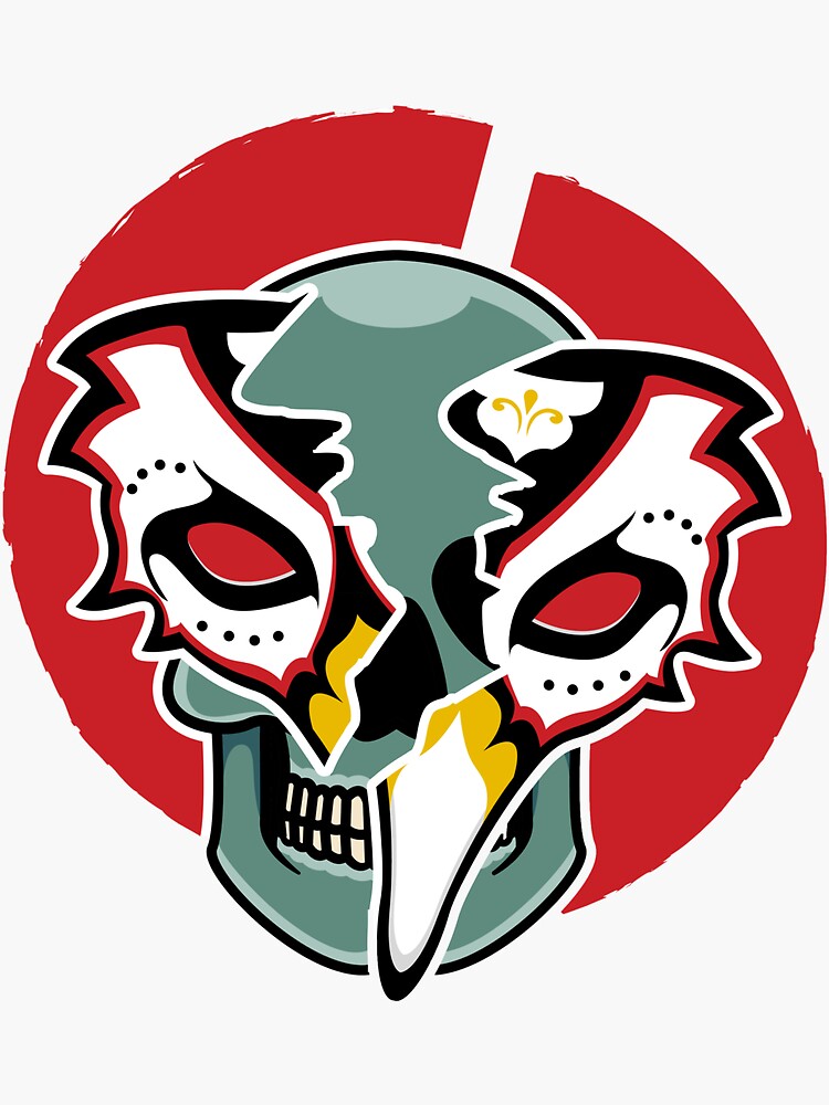 "Skull wearing a broken mask " Sticker for Sale by blazemdesigns ...