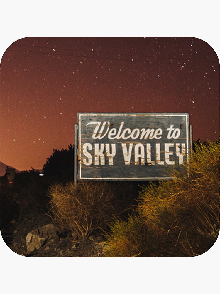 "Welcome to Sky Valley - Desert Night" Sticker for Sale by cantasaurus ...