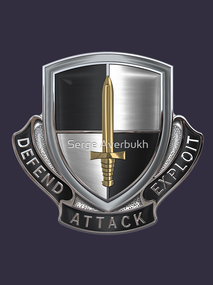 "U.S. Army Cyber Corps - Regimental Insignia over Blue Velvet" T-shirt ...