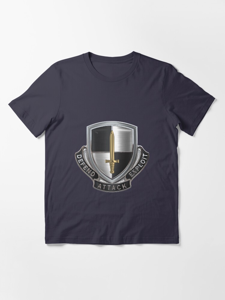 "U.S. Army Cyber Corps - Regimental Insignia over Blue Velvet" T-shirt ...