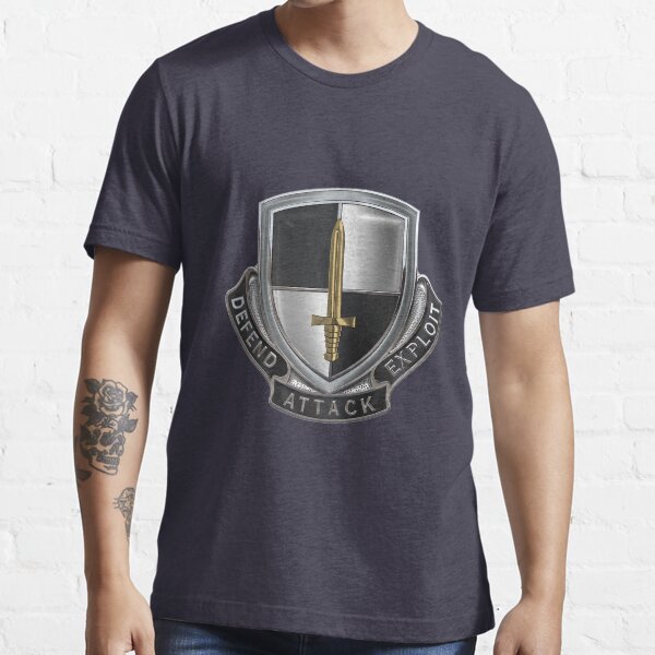 "U.S. Army Cyber Corps - Regimental Insignia over Blue Velvet" T-shirt ...