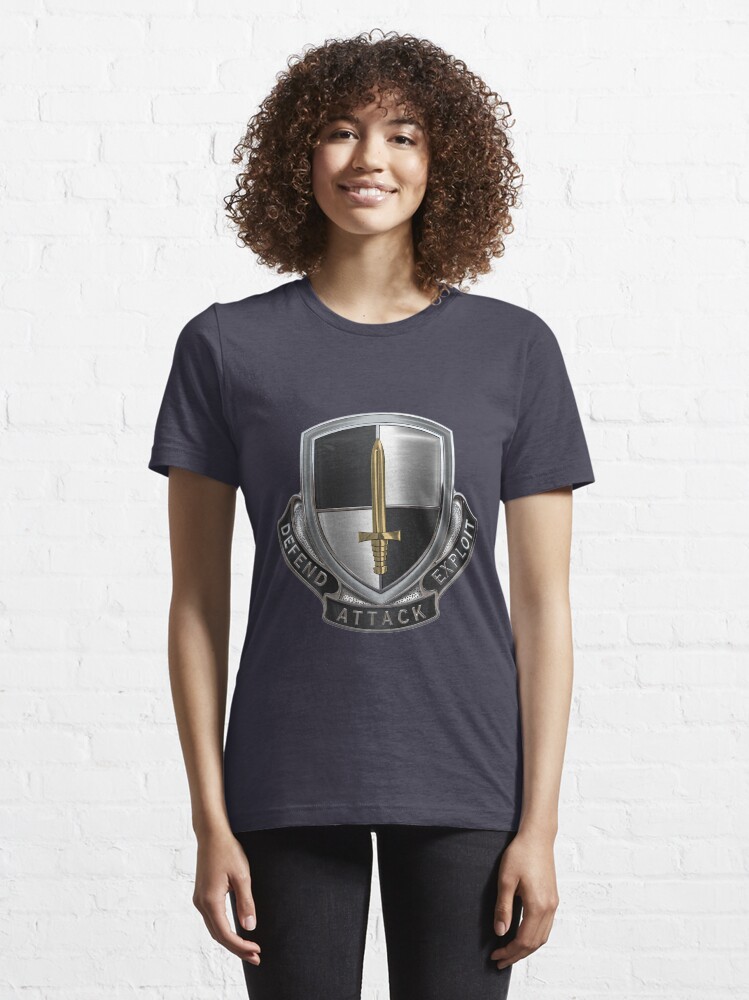 "U.S. Army Cyber Corps - Regimental Insignia over Blue Velvet" T-shirt ...