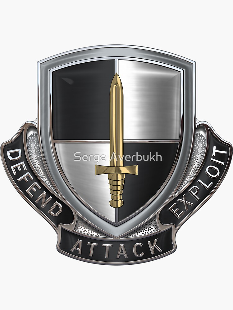 "U.S. Army Cyber Corps - Regimental Insignia over Blue Velvet" Sticker ...