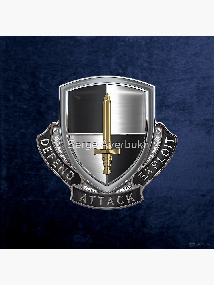 "U.S. Army Cyber Corps - Regimental Insignia over Blue Velvet" Poster ...